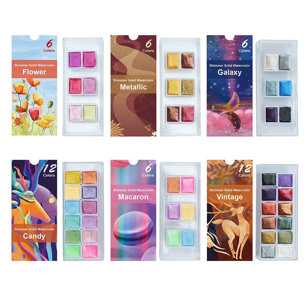 6 Colors Moon Glow Watercolors – Art Secret